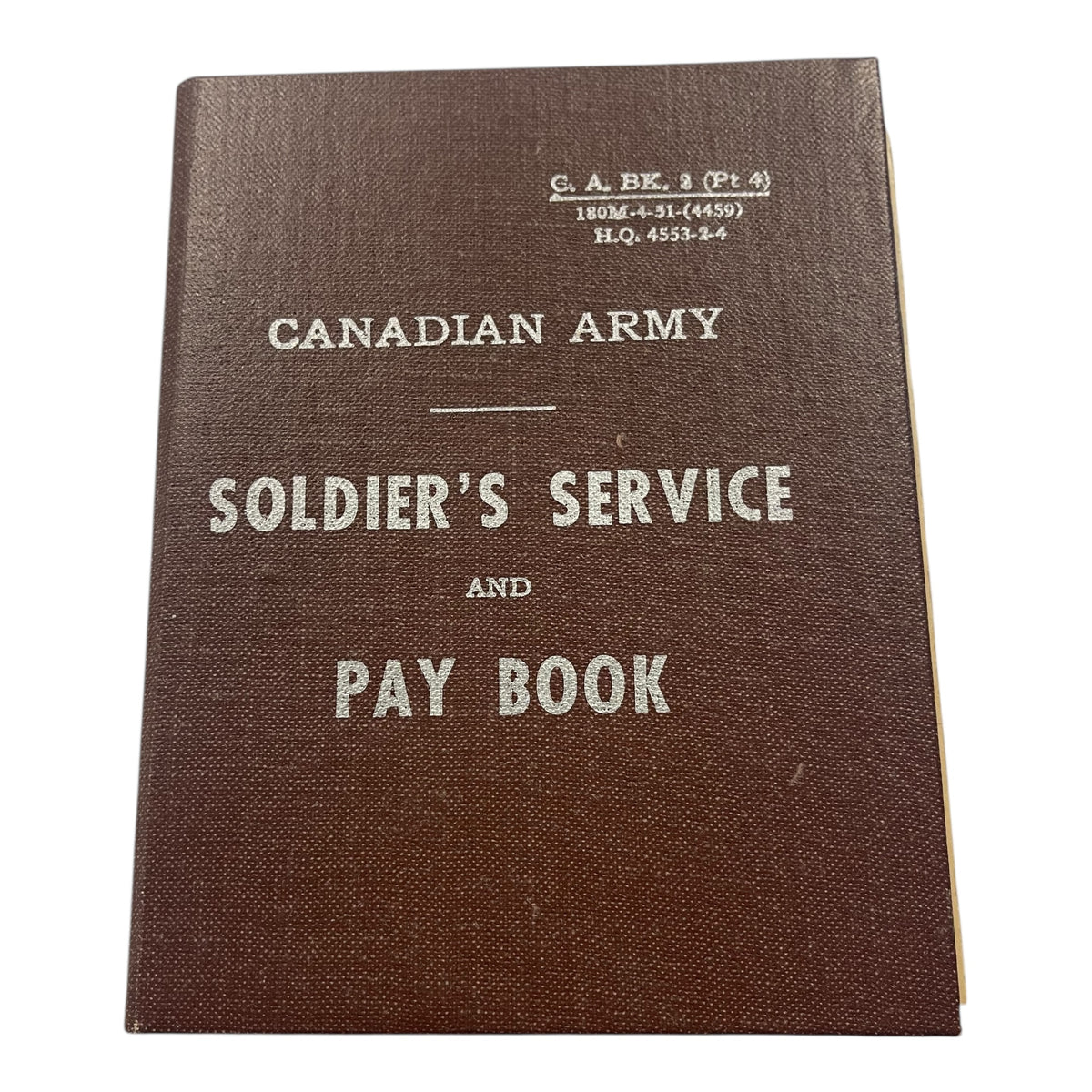 Unused WW2 Canadian Army Soldier's Service and Pay Book – Marway ...