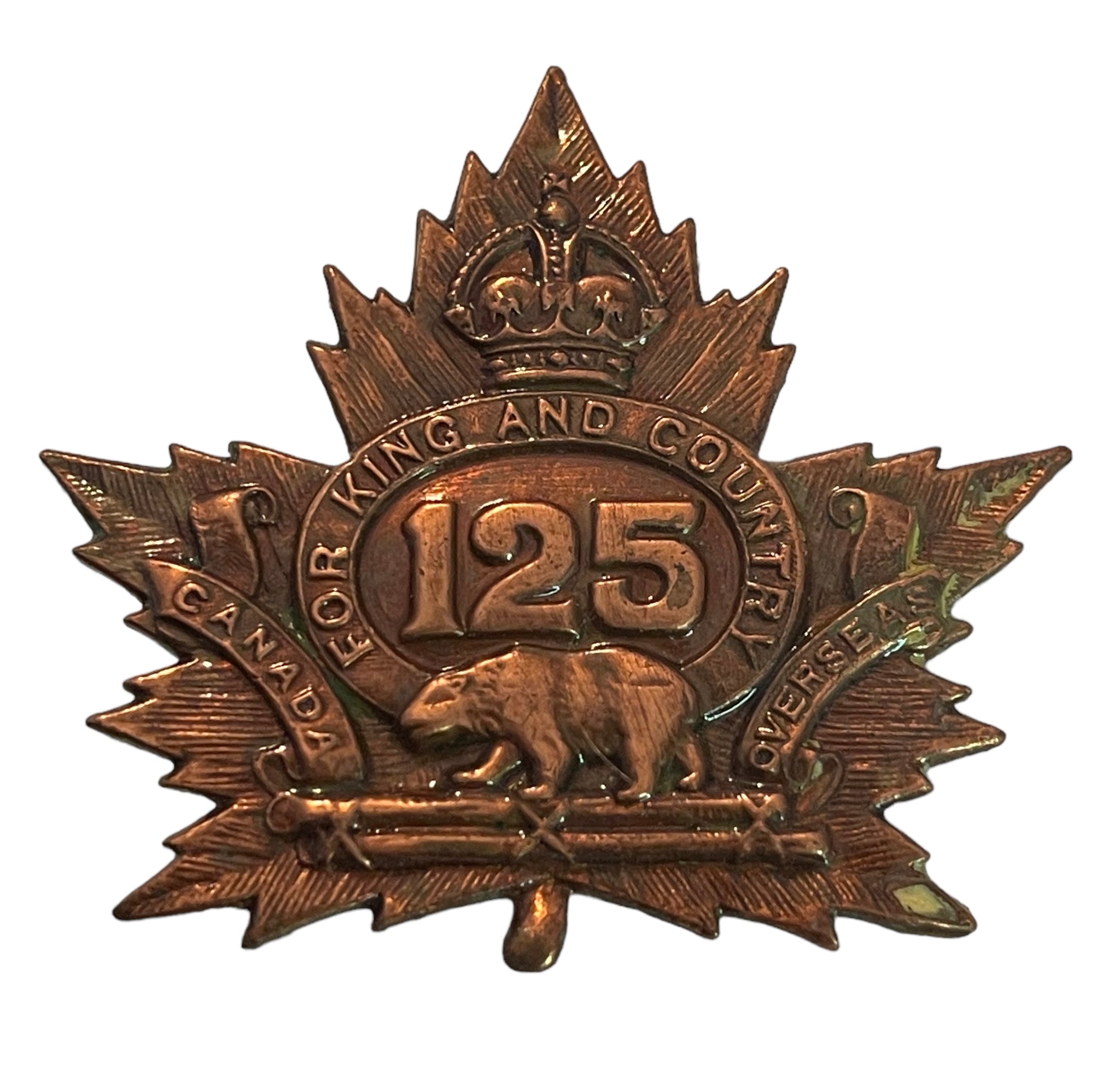 WW1 CEF 125th Battalion Cap Badge – Marway Militaria Inc & Winnipeg ...