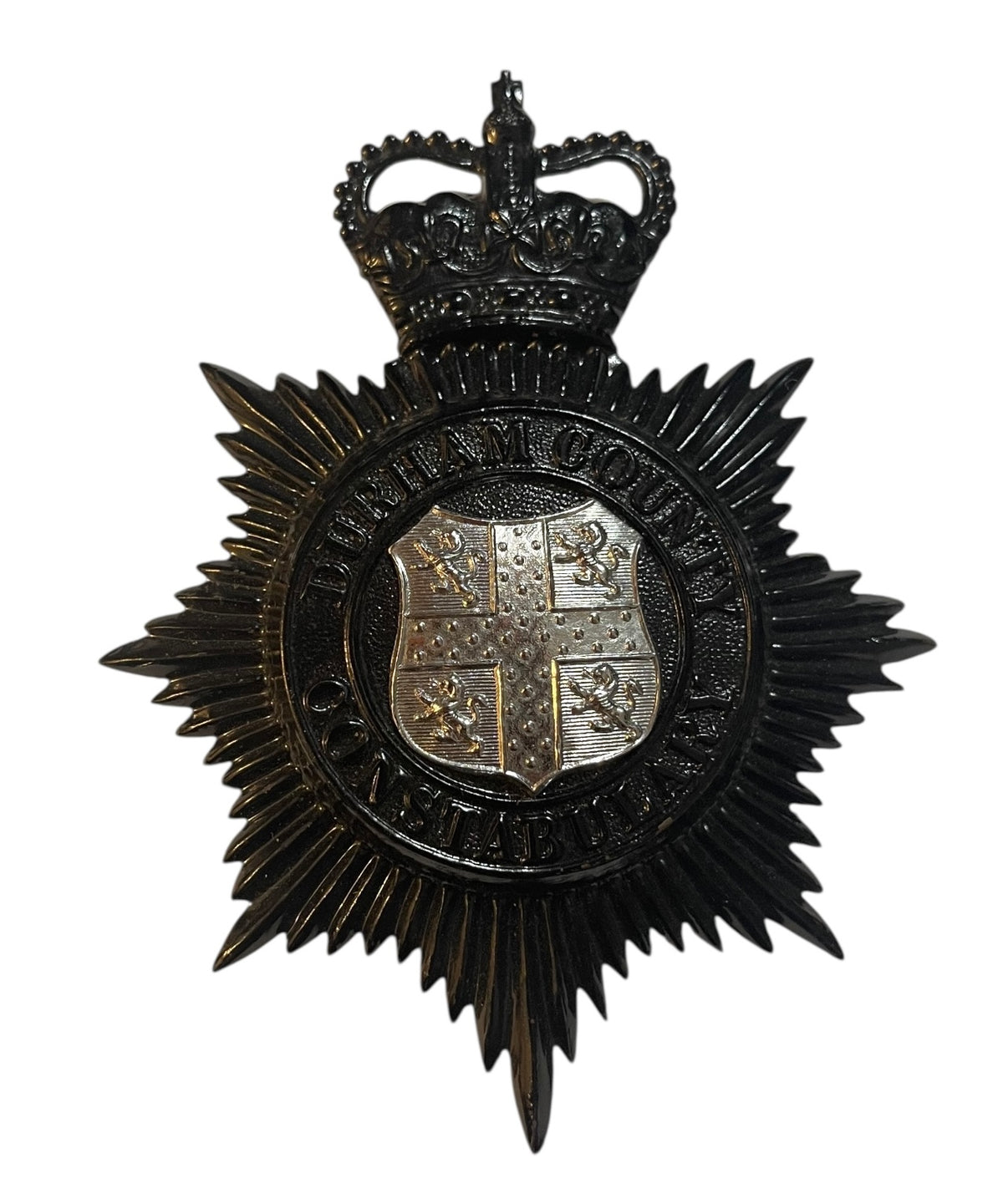 Durham County Constabulary Police British Helmet Plate Badge – Marway ...