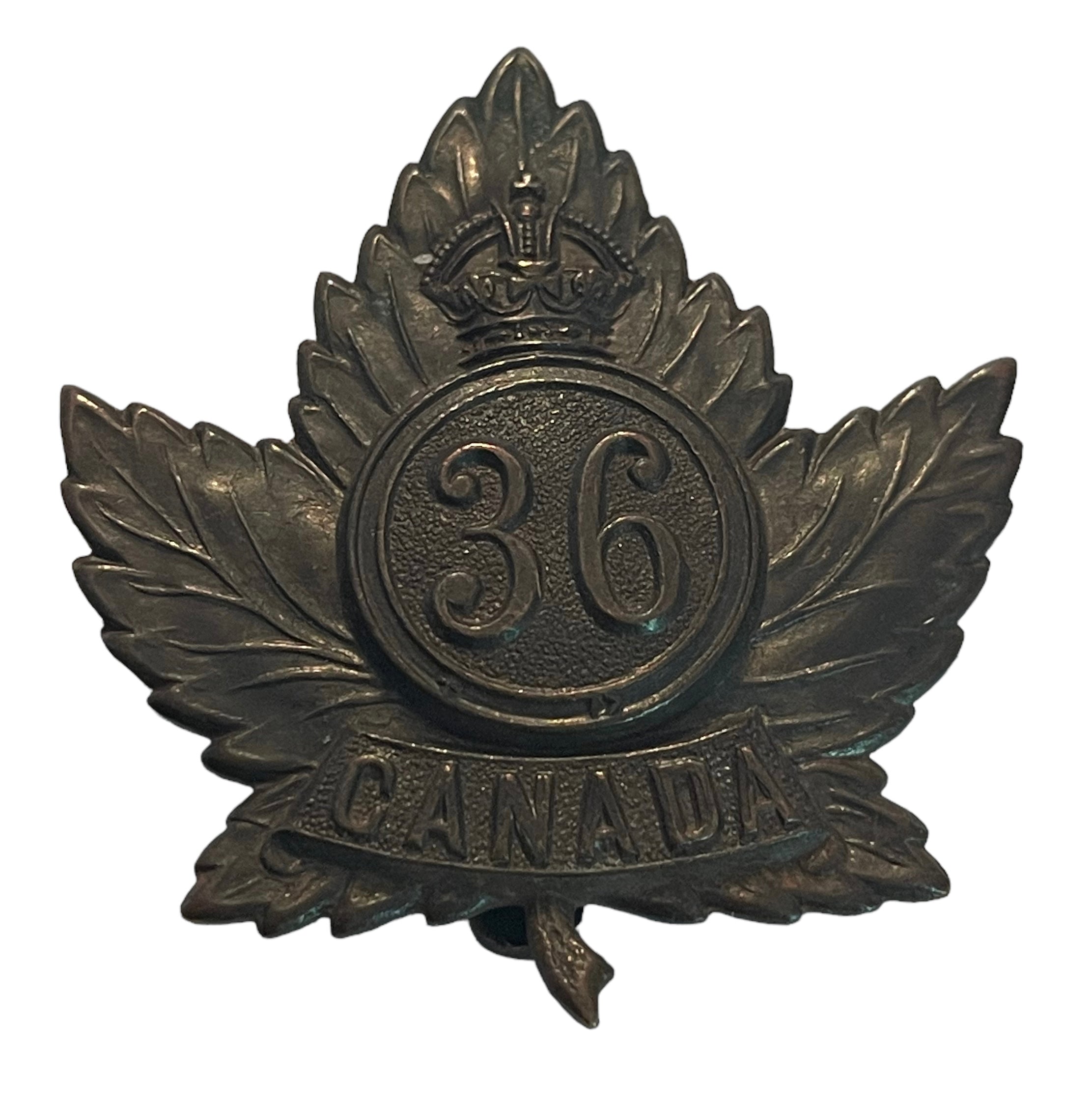 WW1 CEF 36th Battalion Cap Badge – Marway Militaria Inc & Winnipeg Army ...