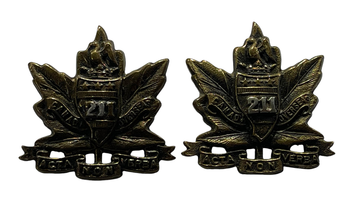 WW1 CEF 211th Battalion Collar Badge Pair – Marway Militaria Inc ...