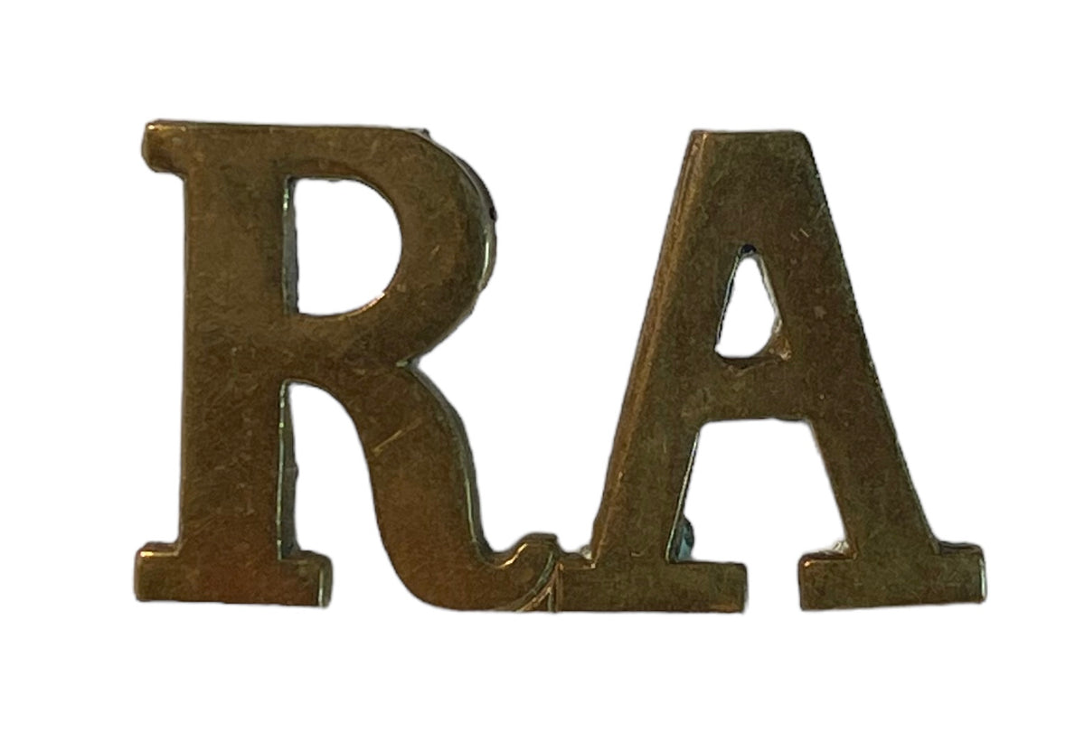 BRITISH RA ROYAL ARTILLERY SHOULDER TITLE BADGE – Marway Militaria Inc ...