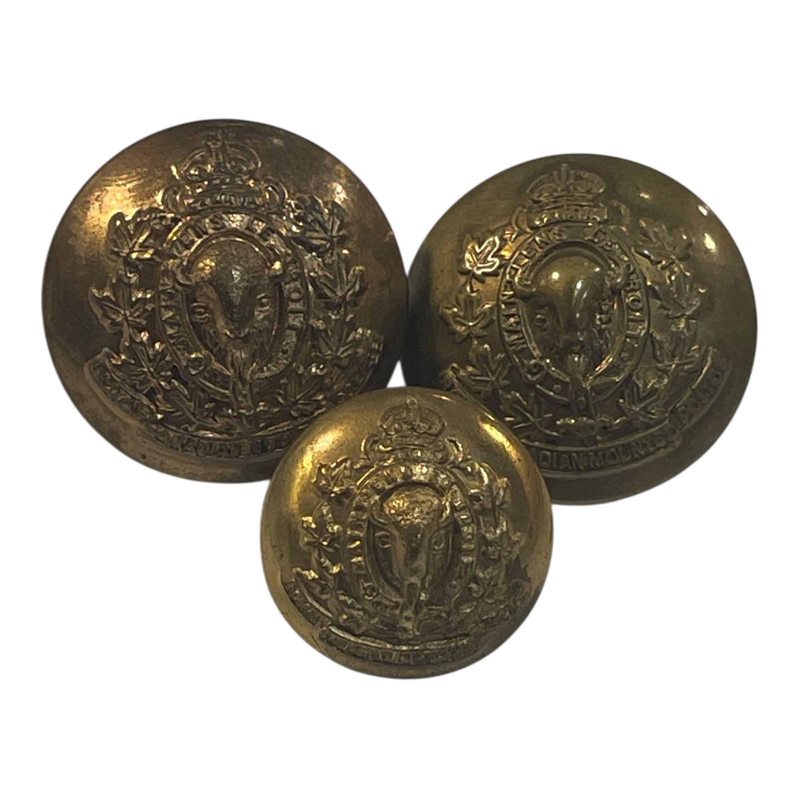 Lot of 3 RCMP Uniform Buttons – Marway Militaria Inc & Winnipeg Army ...