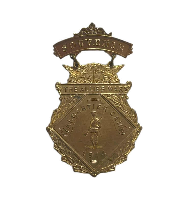 WW1 CEF 1914 The Allies War Souvenir Medallion from Valcartier Camp ...