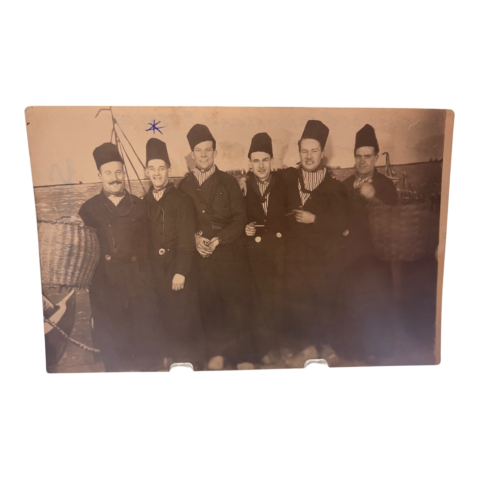 WW1 era Canadian Postcard with Group of Soldiers Posing infront of Cut ...