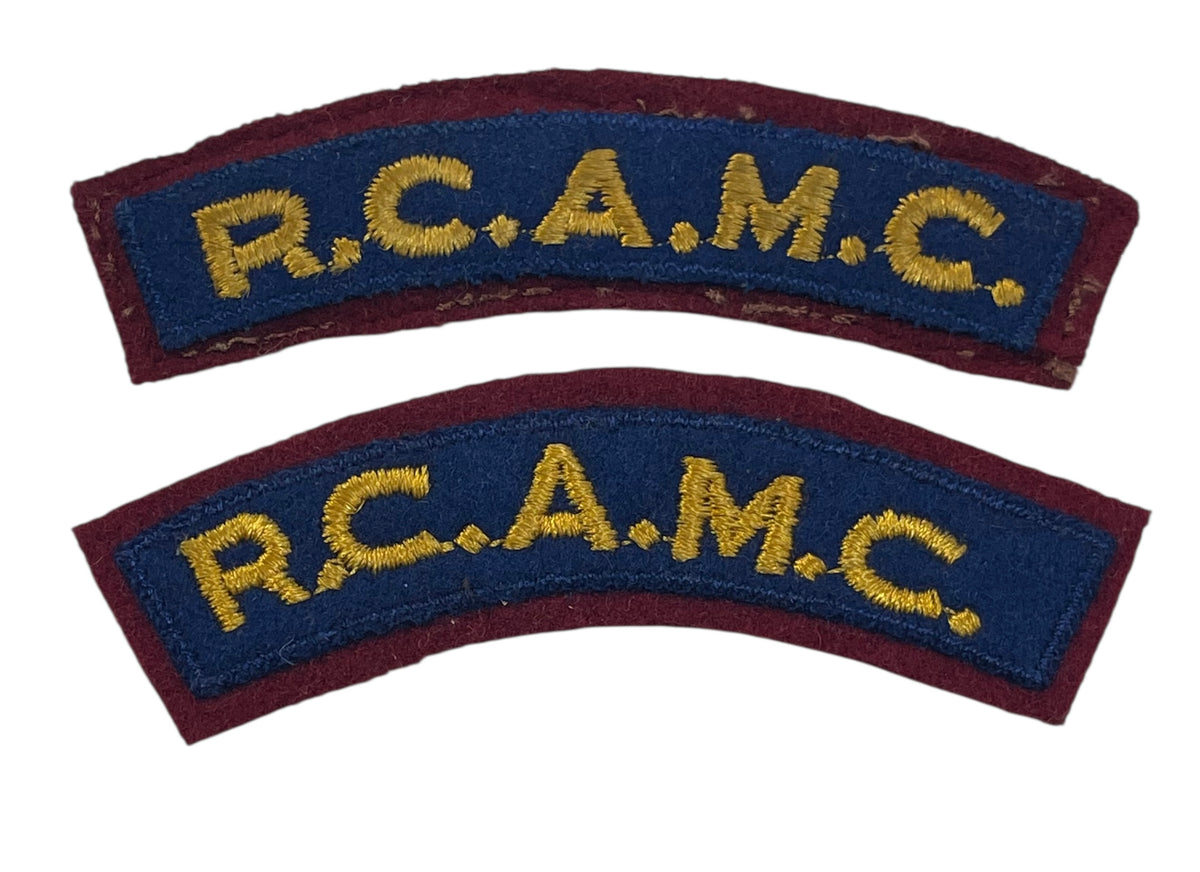 Royal Canadian Army Medical Corps RCAMC Shoulder Title Pair – Marway ...