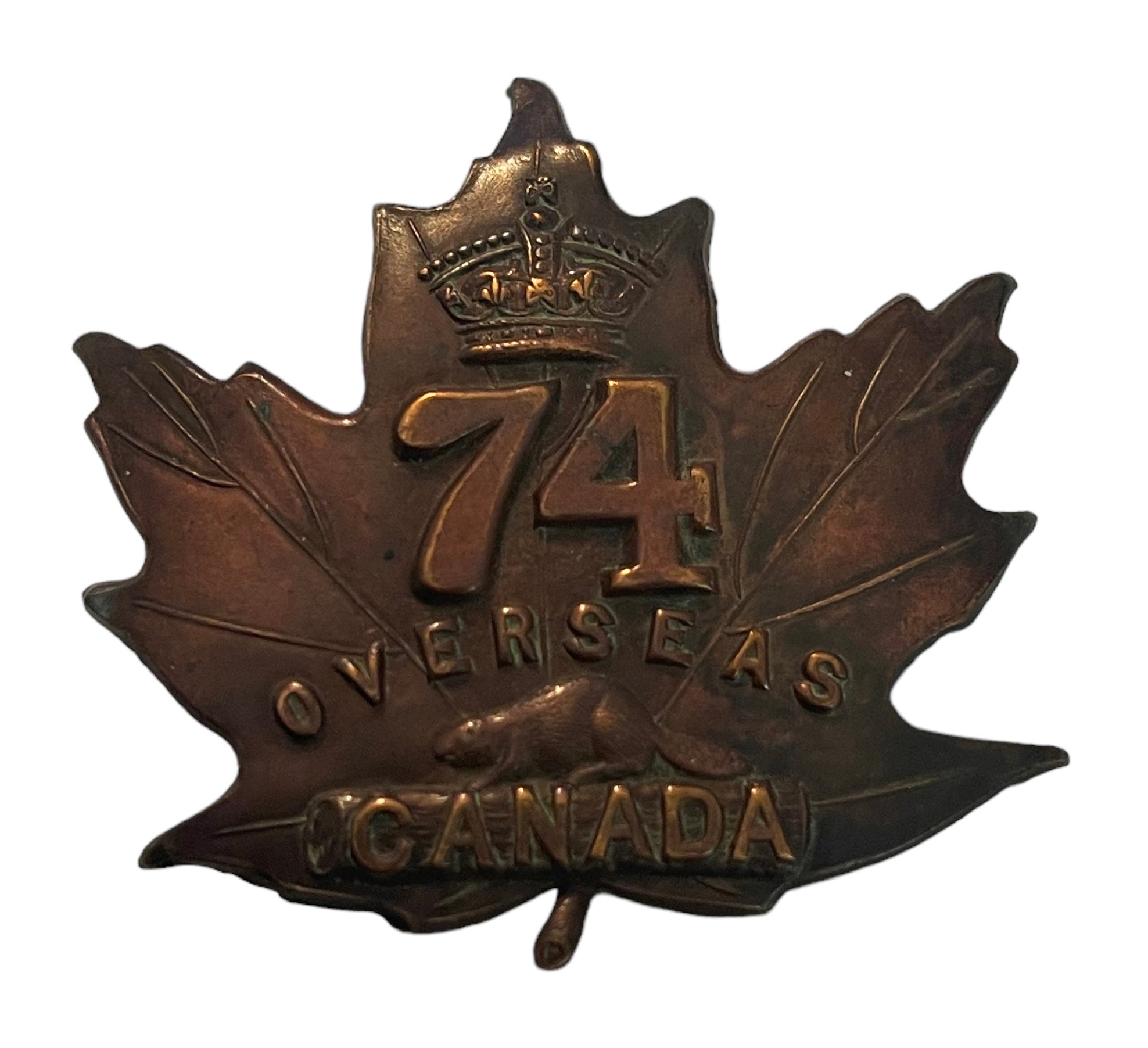 WW1 CEF 74th Battalion Cap Badge – Marway Militaria Inc & Winnipeg Army ...