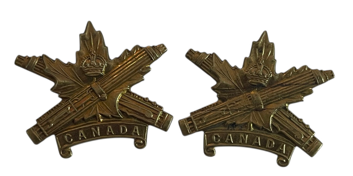 WW1 CEF Canadian Machine Gun Corps Collar Badge Pair – Marway Militaria ...