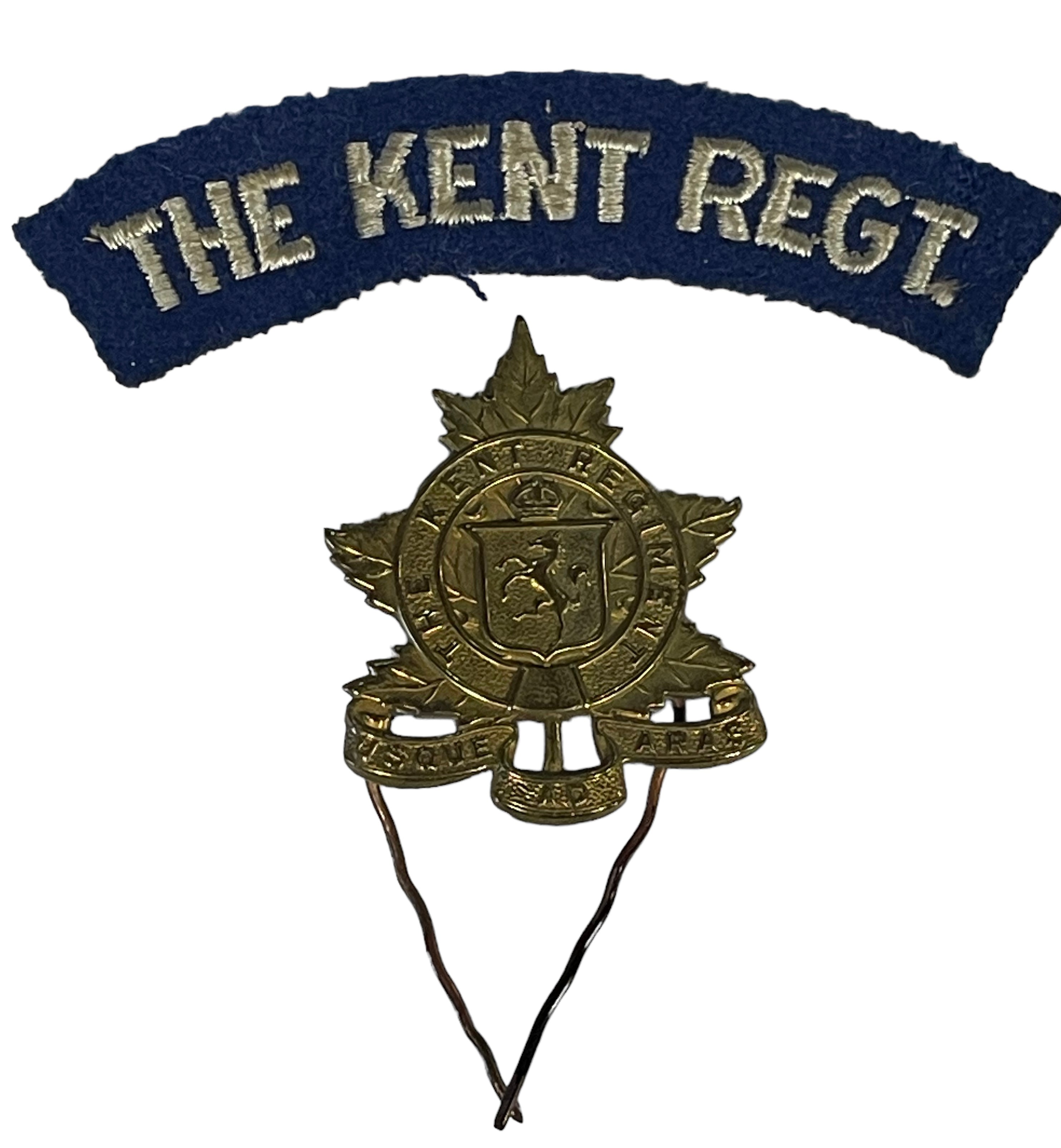 WW2 Kent Regiment Cap badge & Shoulder Flash Lot – Marway Militaria Inc ...