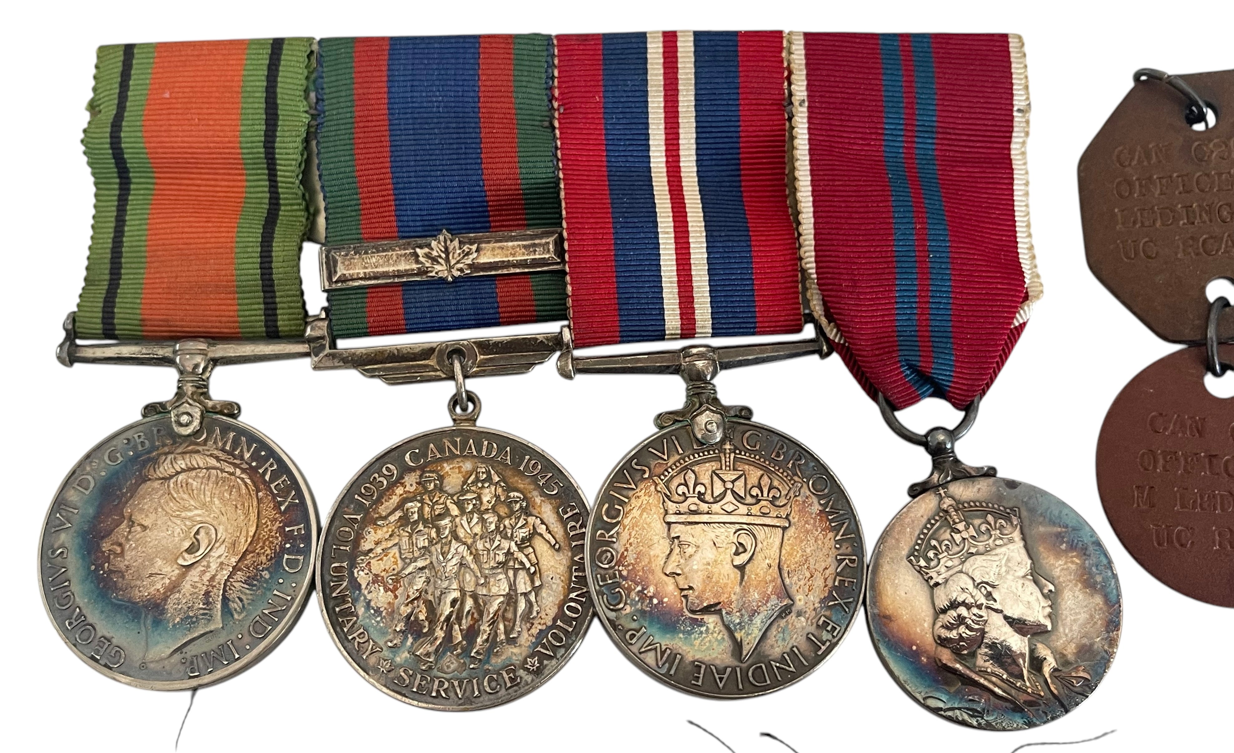 WW2 RCAF Medal Group with 1953 Queens Coronation Medal & Dog Tags ...
