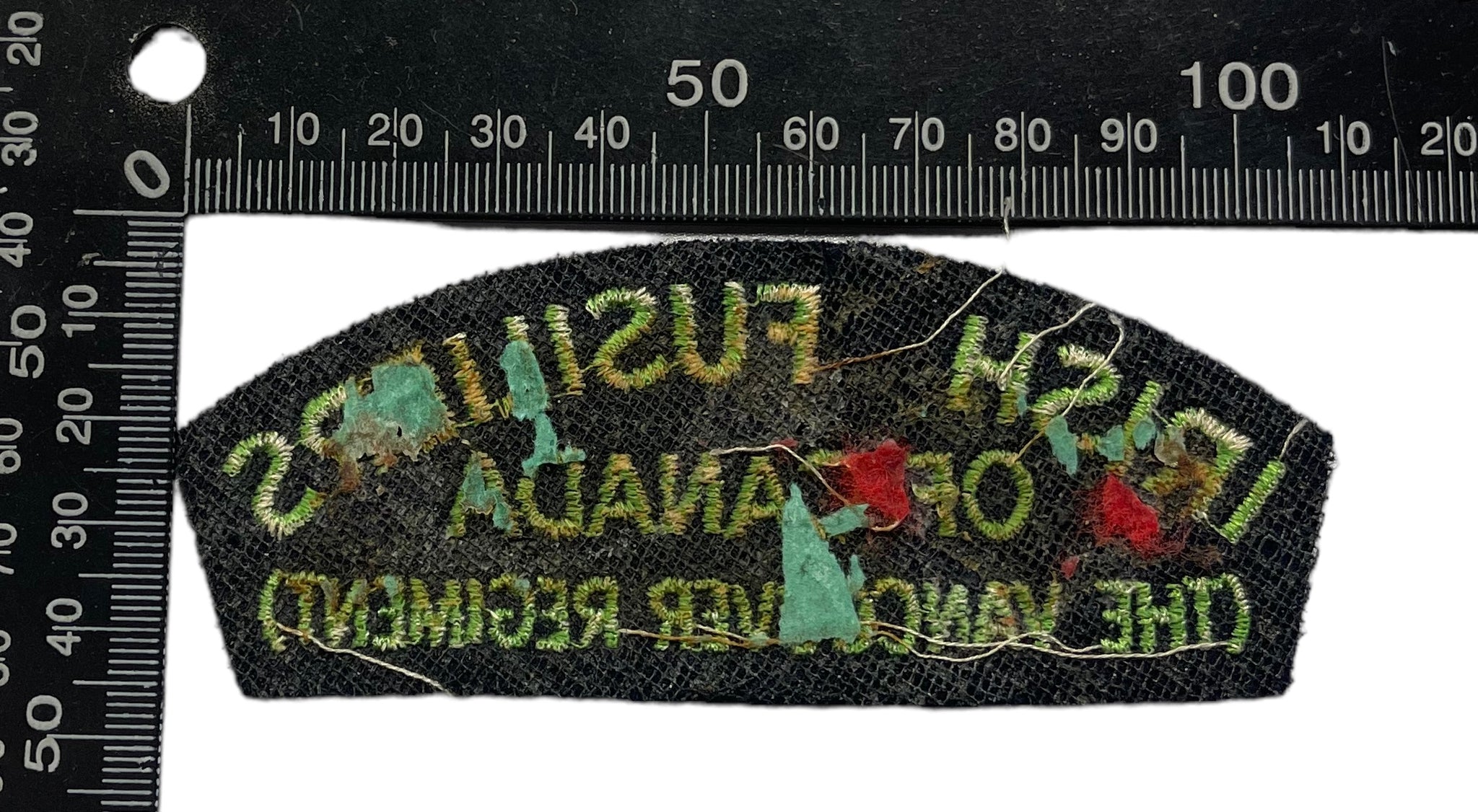 Irish Fusiliers of Canada (The Vancouver Regiment) Shoulder Flash ...