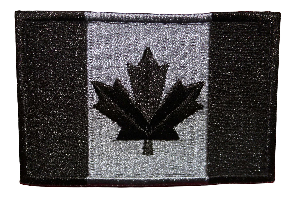 Canada Maple Leaf Flag Patch - Black & Grey Subdued – Marway Militaria ...