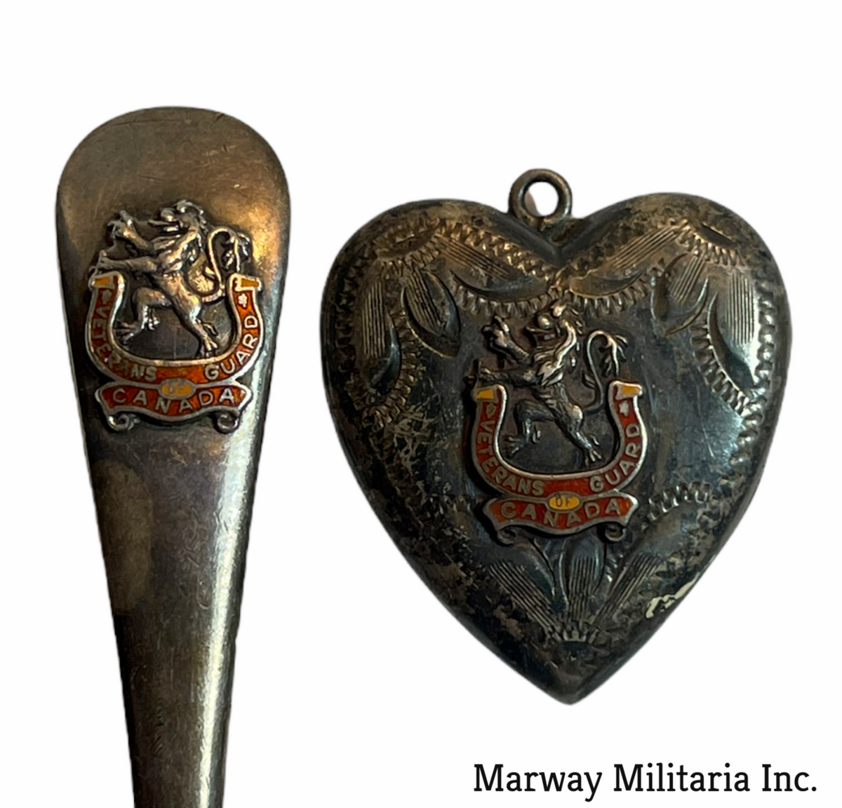 WW2 era, Sterling Veterans Guard Spoon and Sweetheart Locket – Marway ...