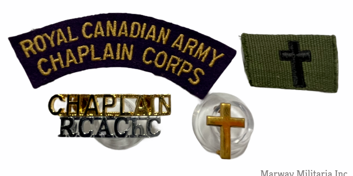 Royal Canadian Army Chaplain Corps Badge & Shoulder Flash Lot of 5 ...