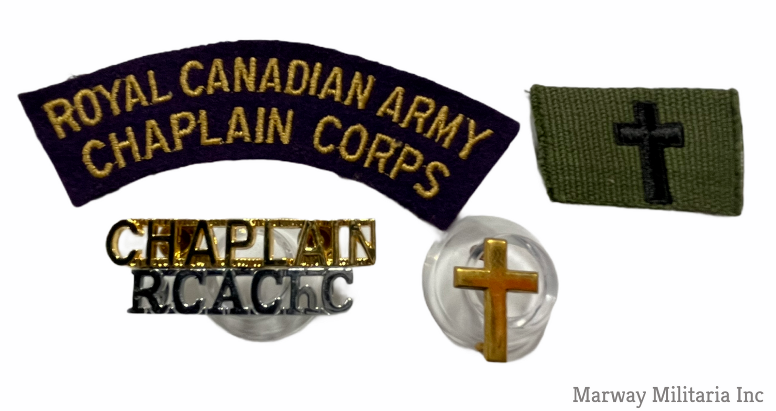 Royal Canadian Army Chaplain Corps Badge & Shoulder Flash Lot of 5 ...