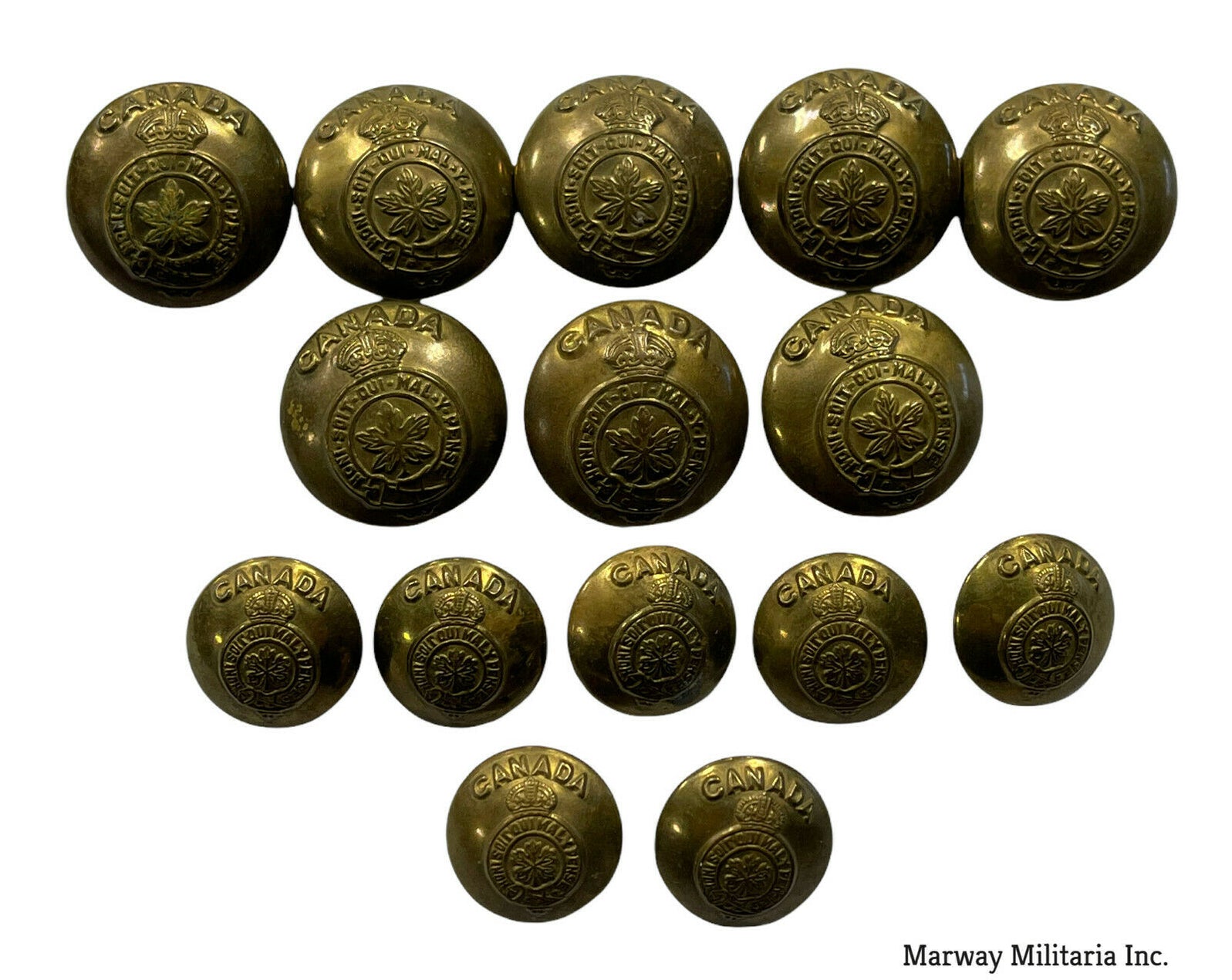 WW2era Lot of 15 Canadian General Service Uniform Buttons (Same Maker ...