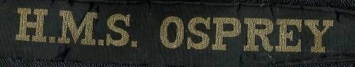 British Navy H.M.S OSPREY Cap Tally – Marway Militaria Inc & Winnipeg ...