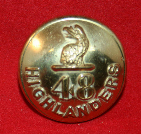 WW1 era, 48th Highlanders Regiment Uniform Button (large size) 1912 ...