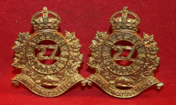 Pre WW1, 27th LAMBTON Regiment Collar Badge Pair – Marway Militaria Inc ...