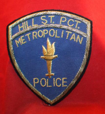 Hill St. PCT Metropolitan Police Shoulder Flash / Patch - Gold Wire ...