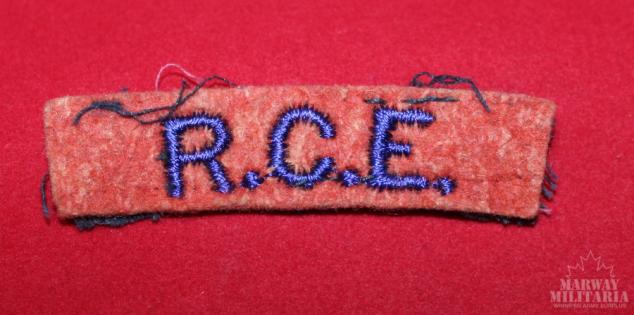 WW2 RCE Shoulder Flash – Marway Militaria Inc & Winnipeg Army Surplus