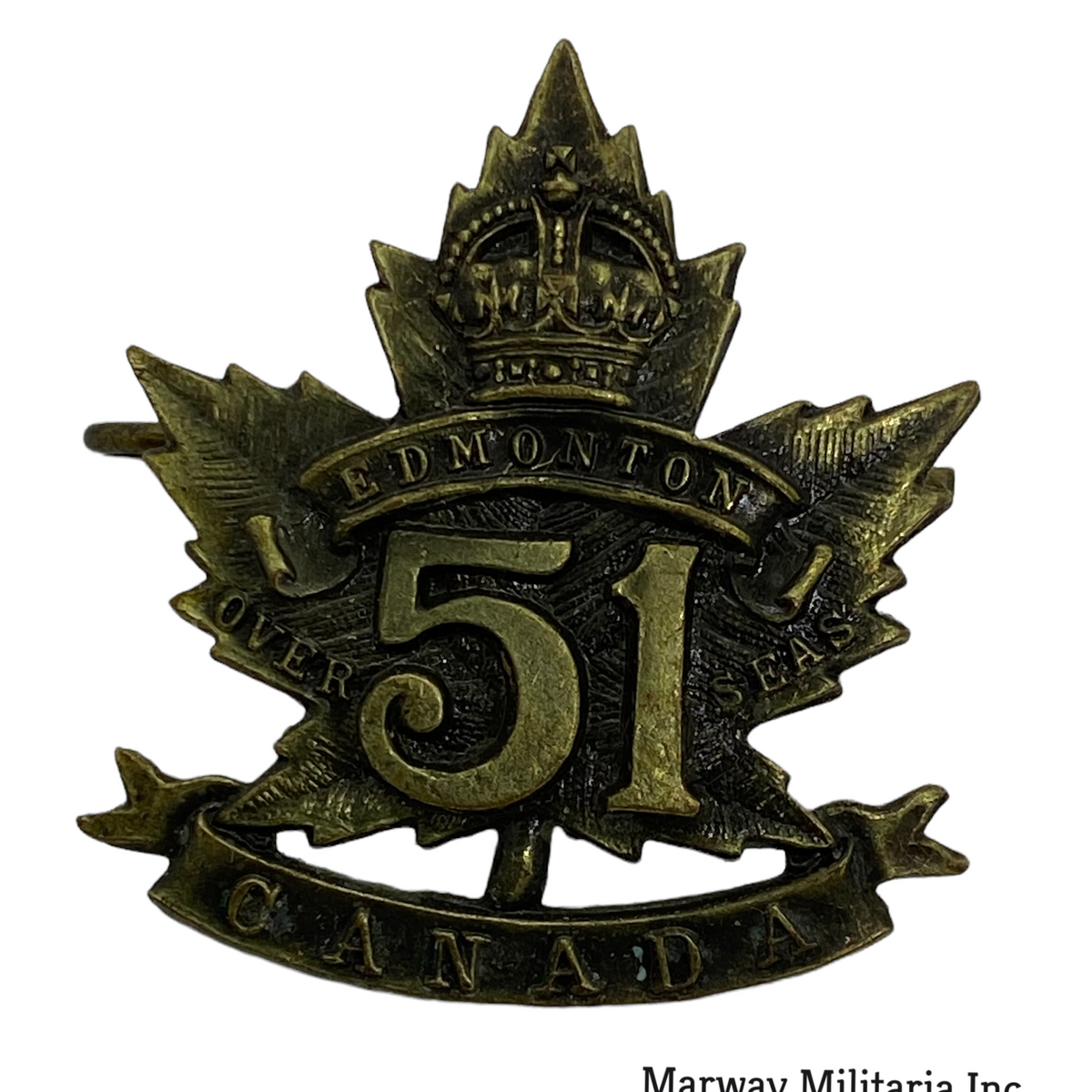 WW1 CEF 51st Battalion Collar Badge – Marway Militaria Inc & Winnipeg ...