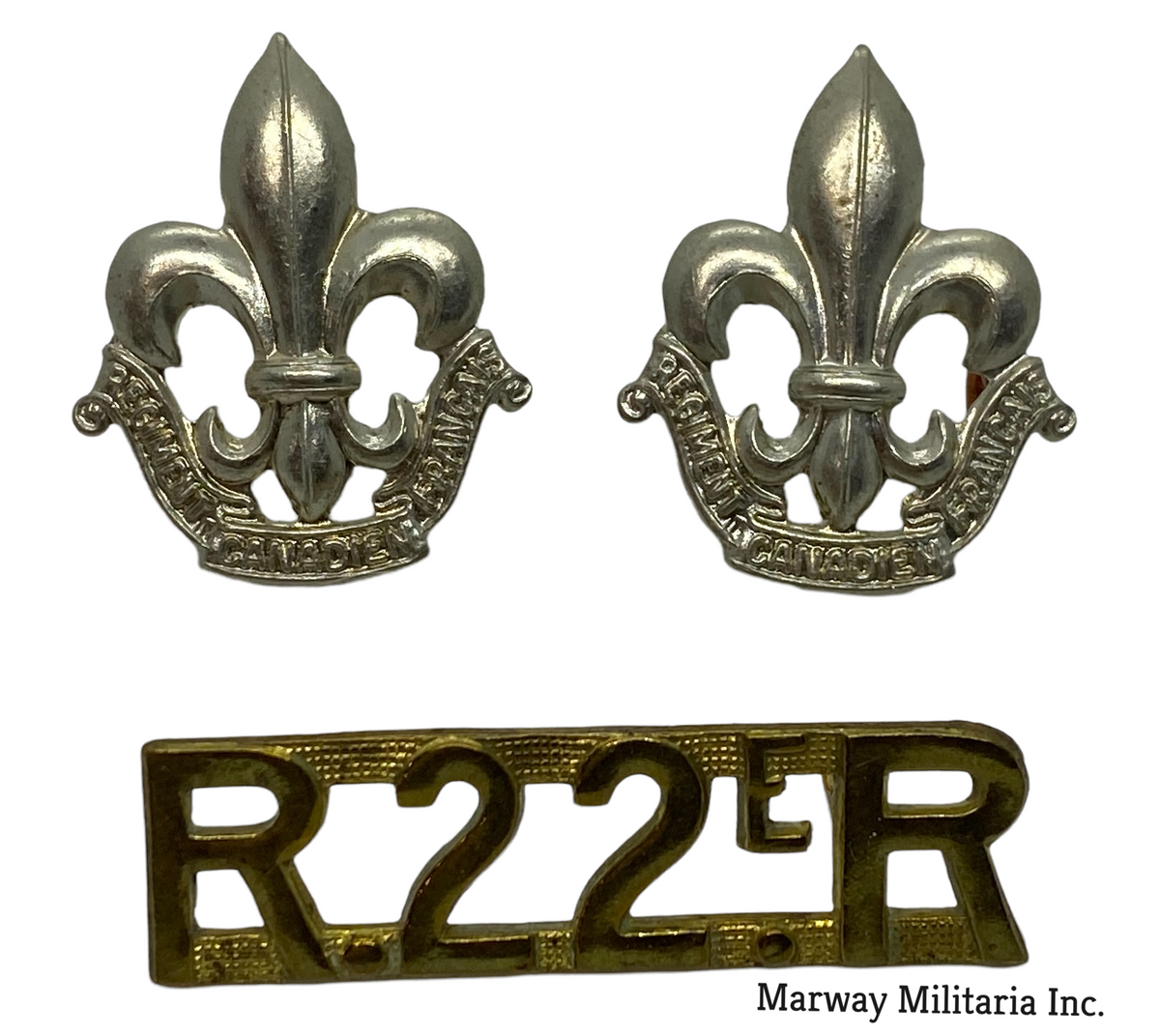 Post 1953 Royal 22nd Regiment Collar & Shoulder Title Badge Lot ...