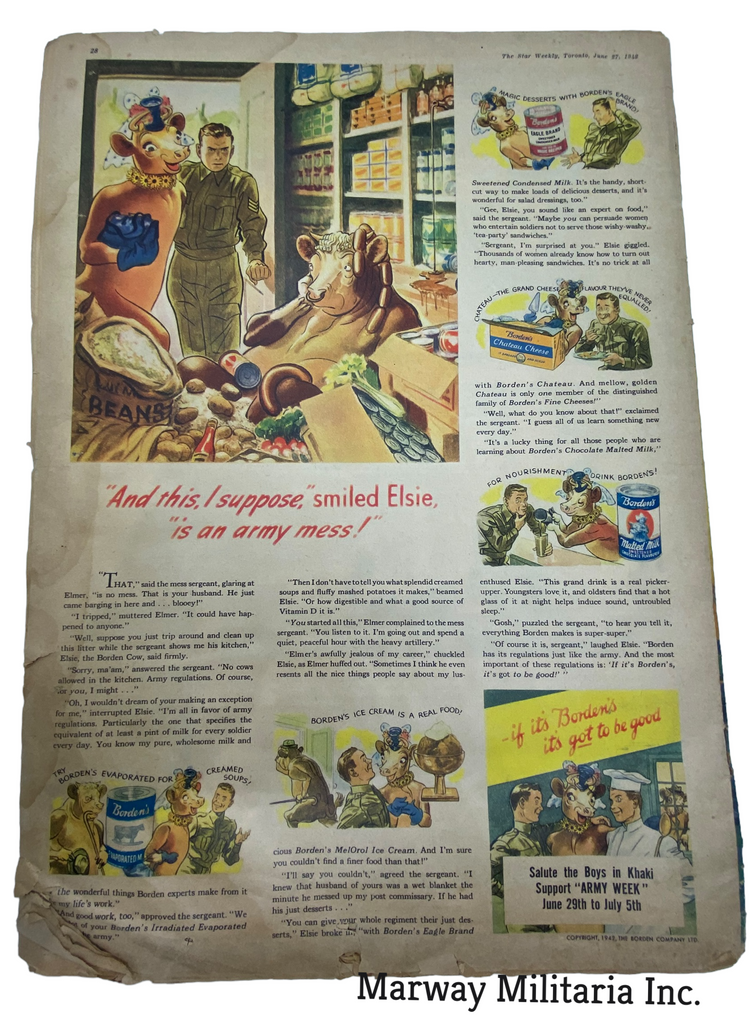 WW2 Star Weekly Magazine Military Theme June 27, 1942 - U.S. Bombs Sin ...