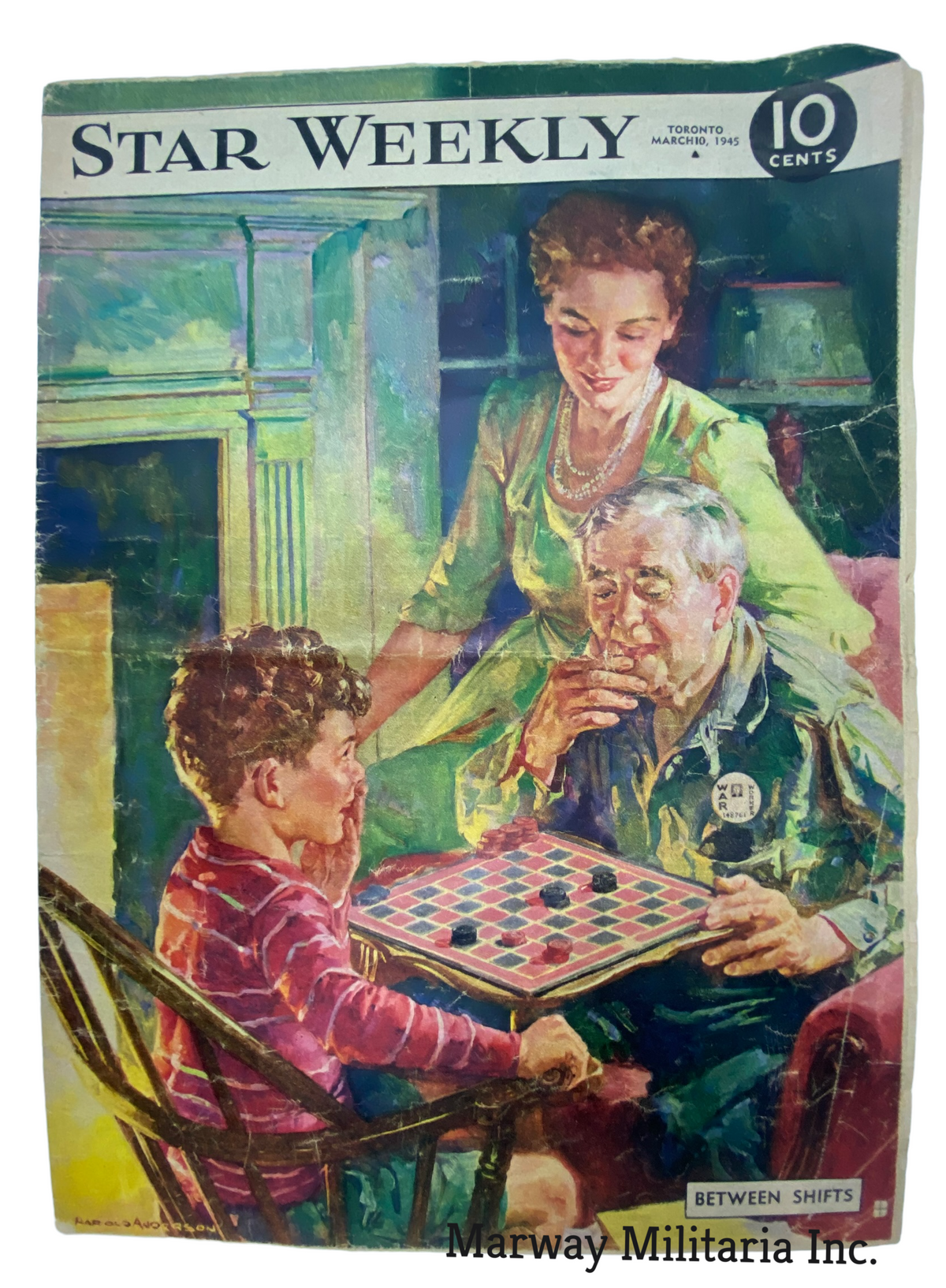 WW2 Star Weekly Magazine Military Theme March 10, 1945 - Between Shift ...