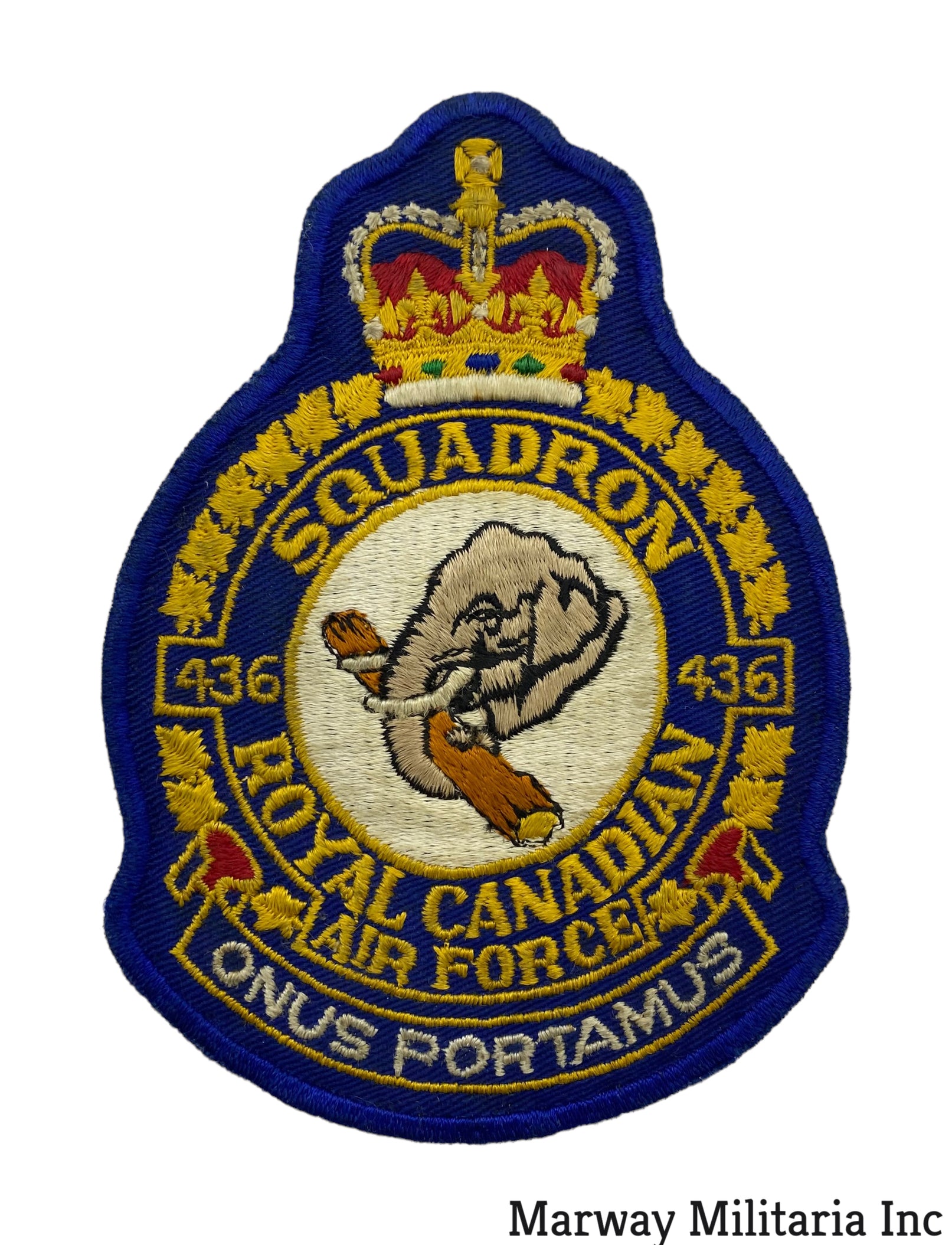 RCAF 436 Squadron Jacket Crest – Marway Militaria Inc & Winnipeg Army ...