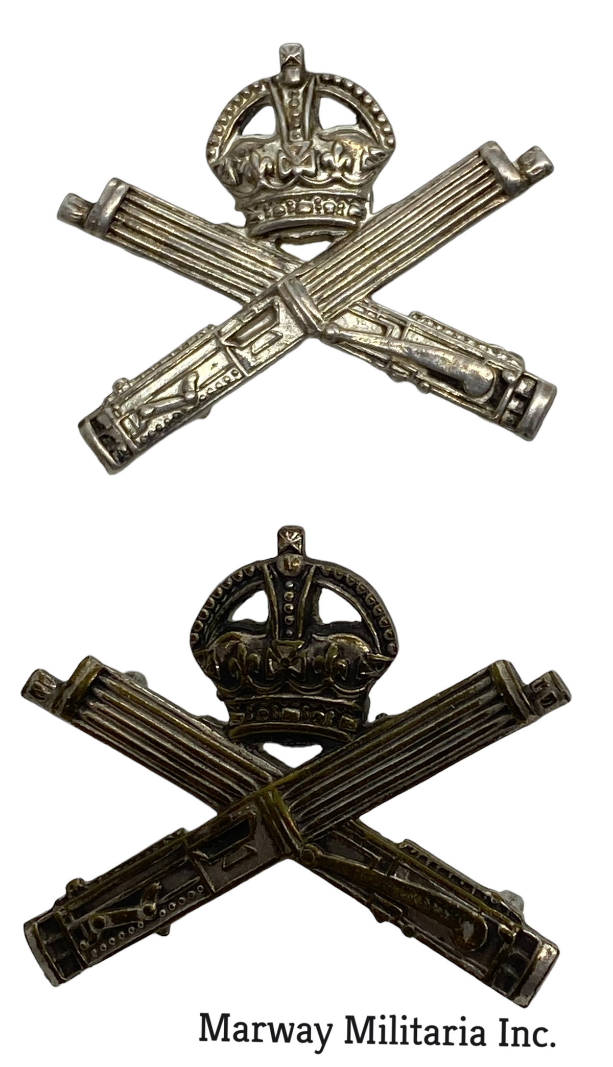 WW1 era Silvered Machine Gun Corps Collar Badge Pair – Marway Militaria ...