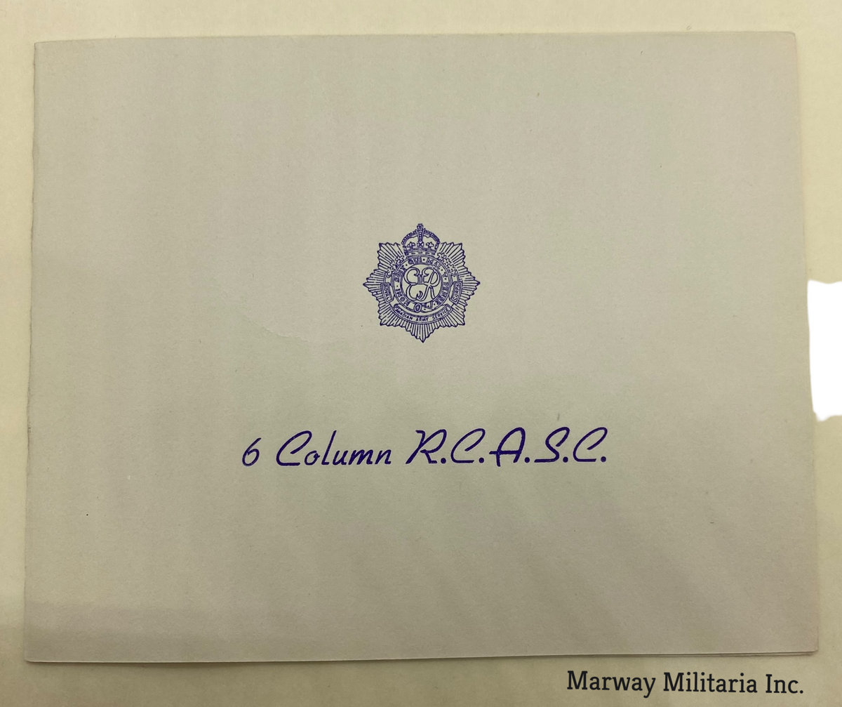 Vintage Royal Canadian Army Service Corps Christmas Card – Marway ...