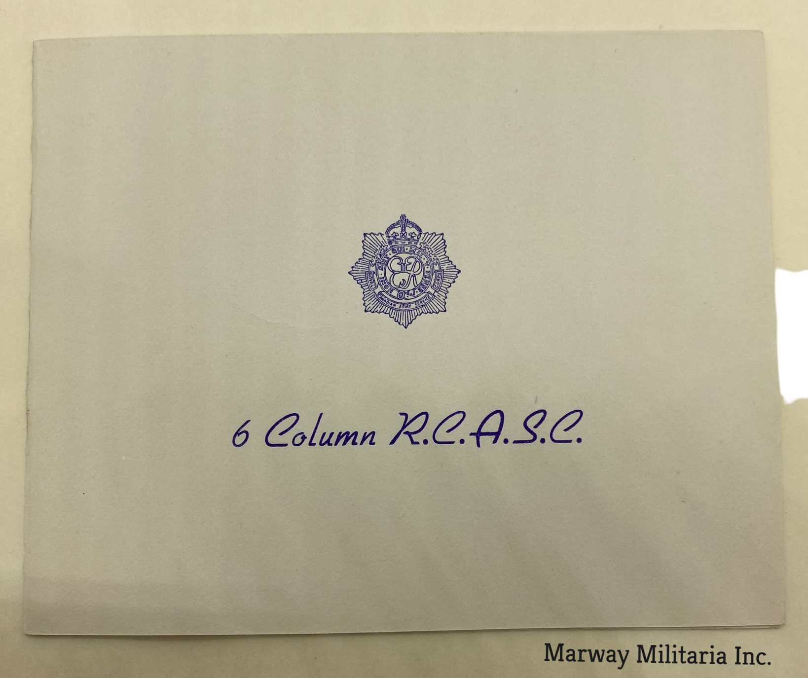 Vintage Royal Canadian Army Service Corps Christmas Card – Marway ...