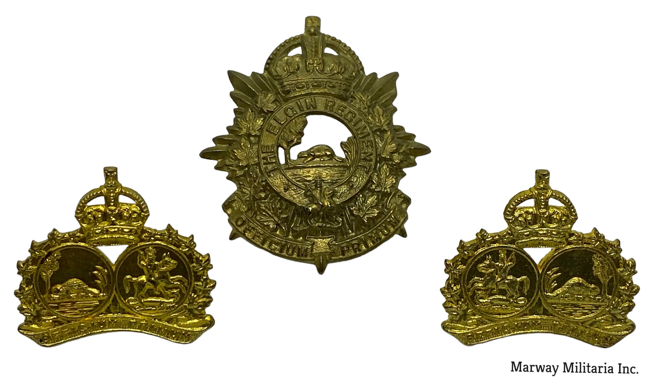WW2 era Elgin Regiment Cap & Collar Badge Set – Marway Militaria Inc ...