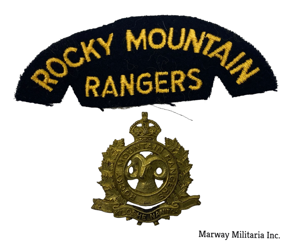 WW2 era Rocky Mountain Rangers Cap Badge & Shoulder Flash Lot – Marway ...