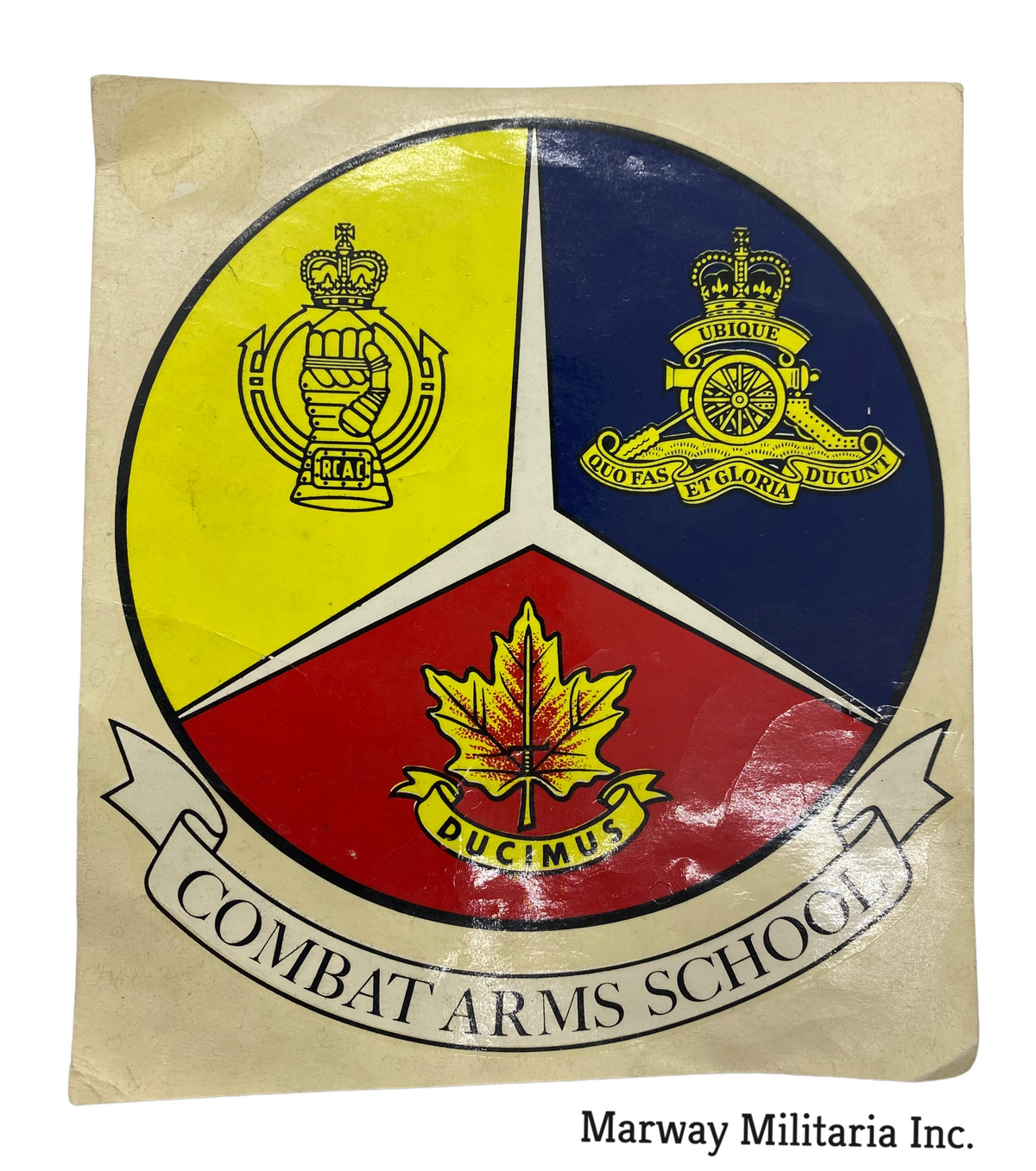 Combat Arms School Window Sign Decal – Marway Militaria Inc & Winnipeg ...