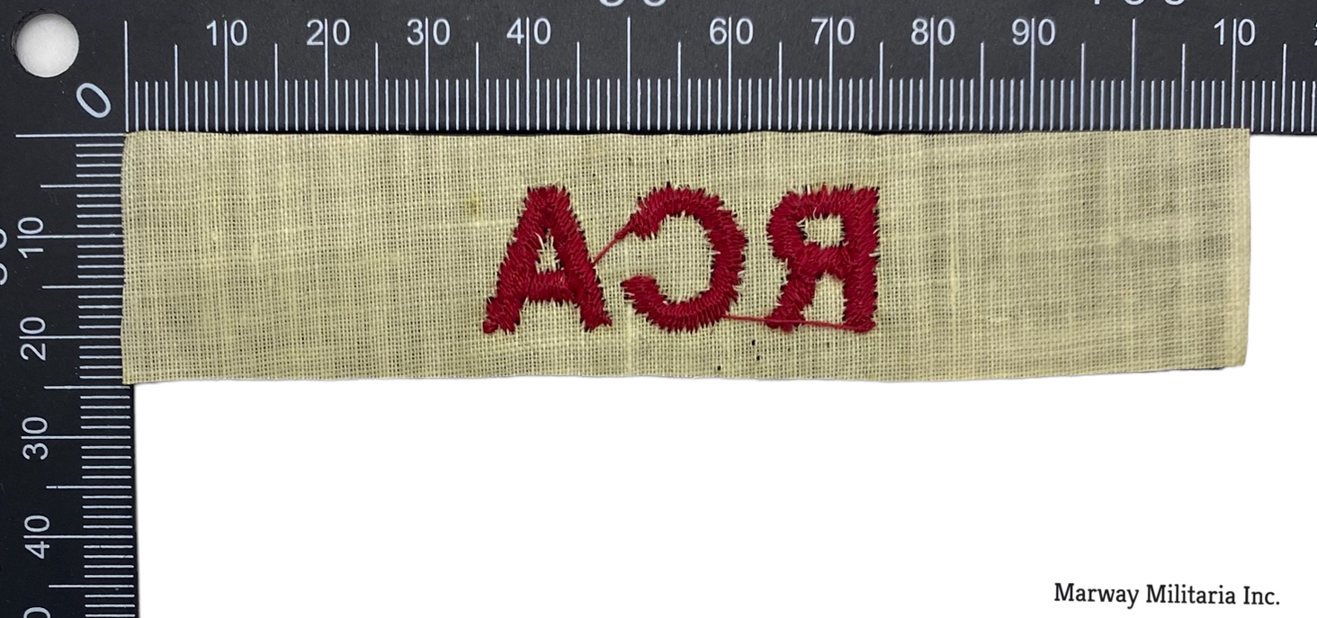 WW2 RCA Flash – Marway Militaria Inc & Winnipeg Army Surplus