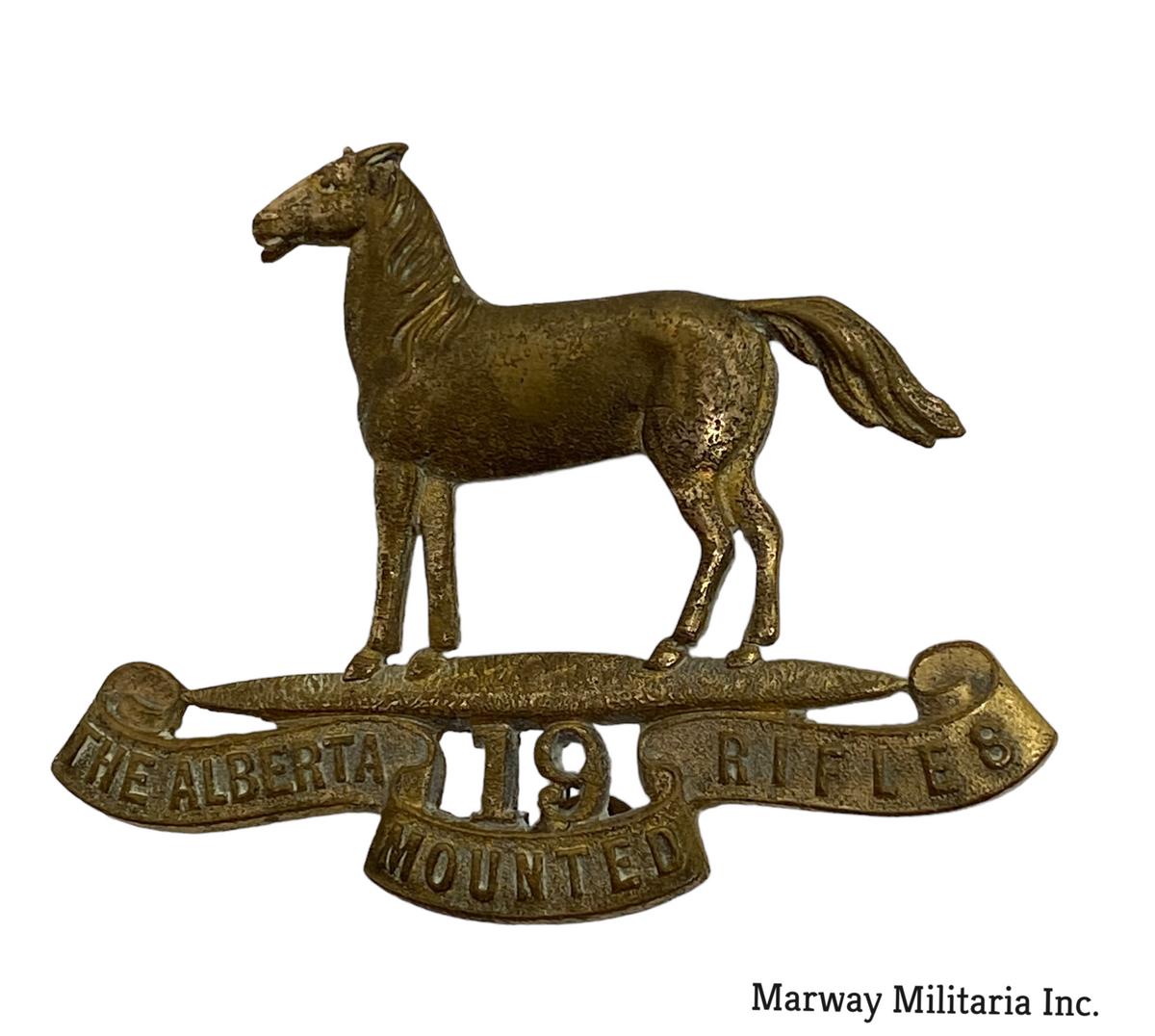Pre WW1 19th Alberta Mounted Rifles Cap Badge – Marway Militaria Inc ...