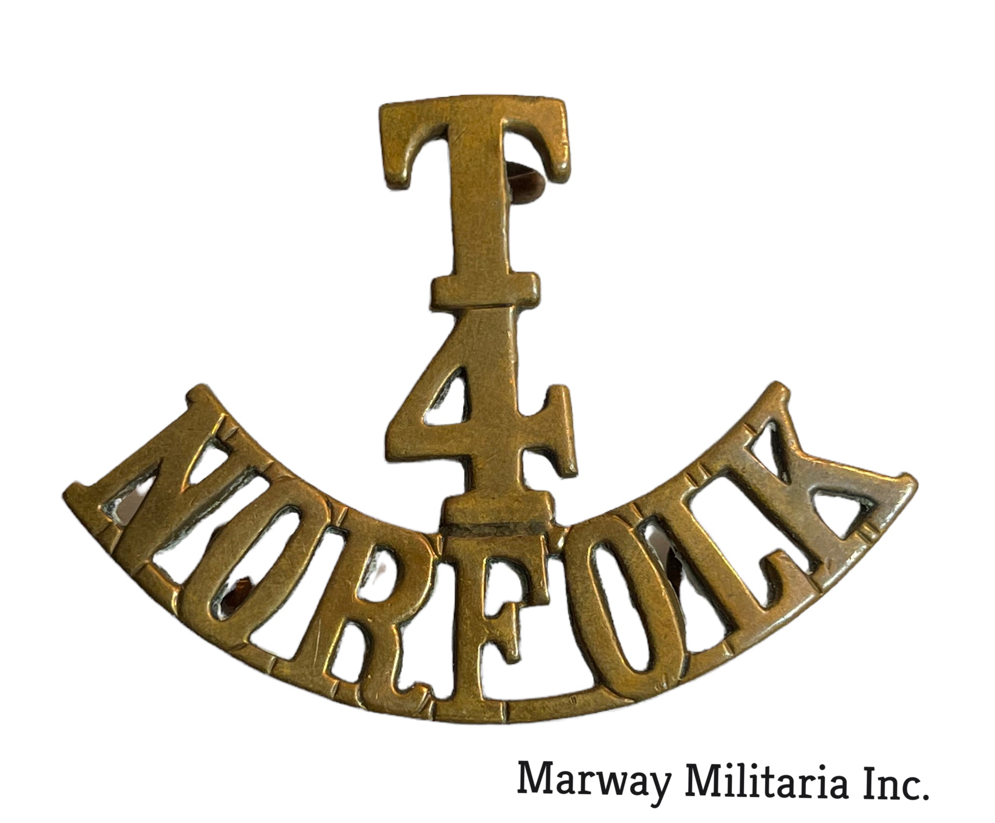 British Territorial 4th Battalion Norfolk Regiment Shoulder Title Badg ...