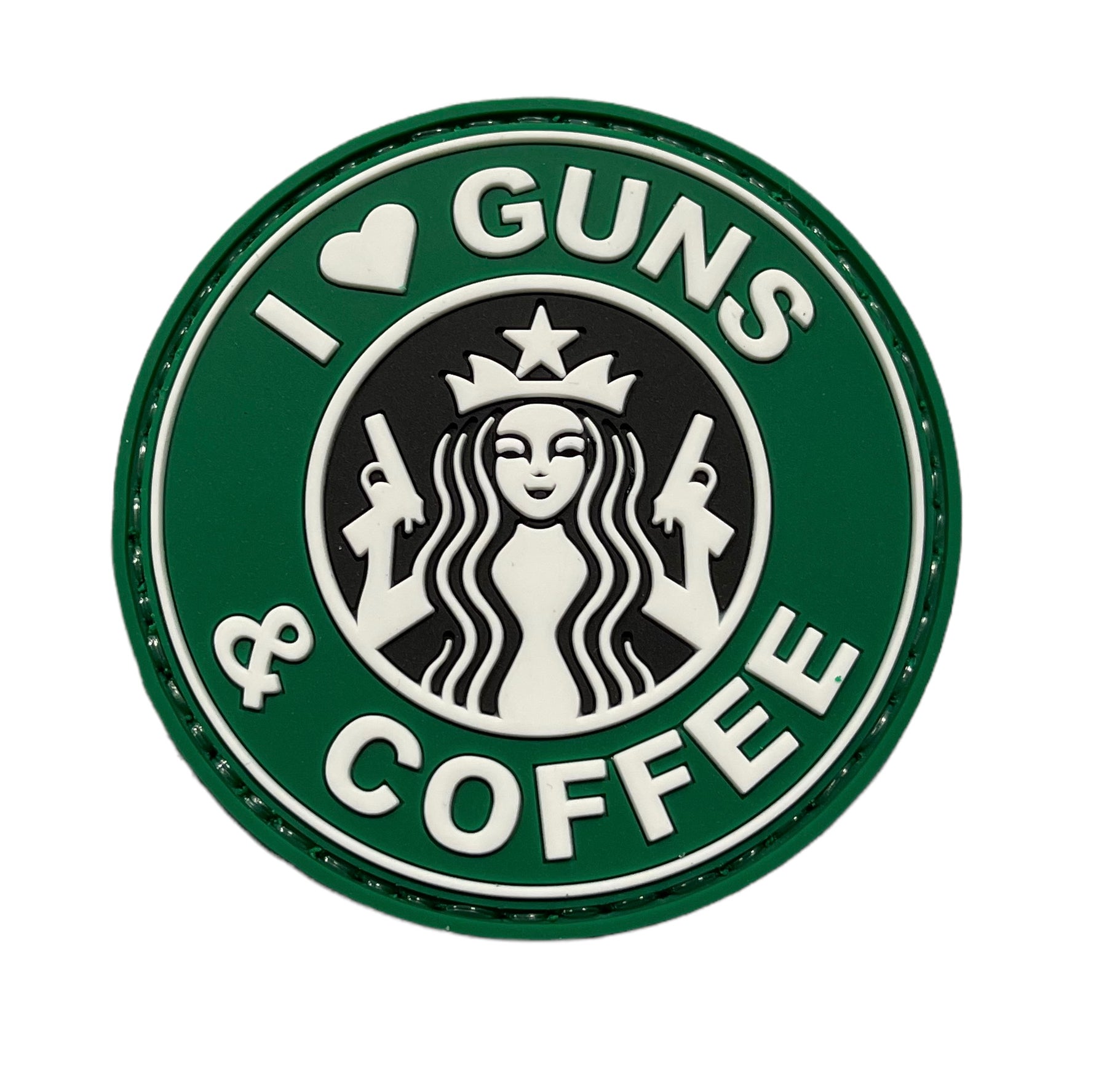 I love Guns & Coffee PVC Morale Velcro Patch – Marway Militaria Inc ...