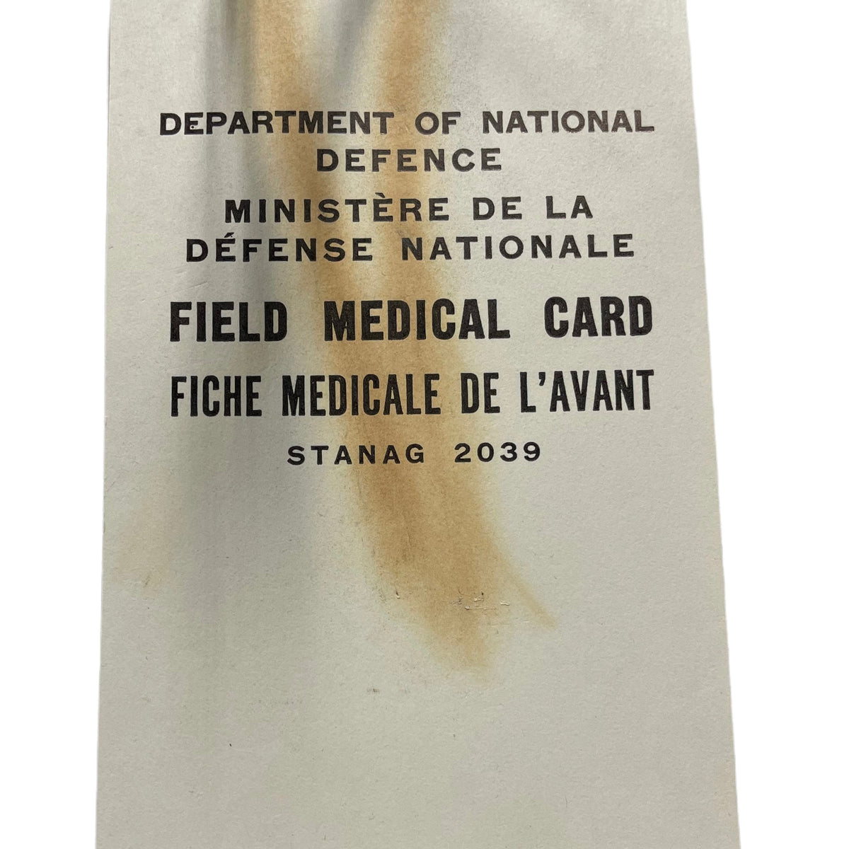 DND Field Medical Card (Body) – Marway Militaria Inc & Winnipeg Army ...