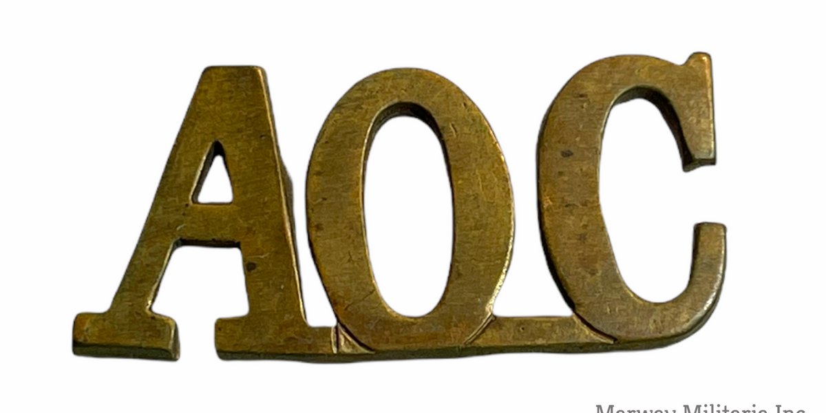 WW1 BRITISH AOC SHOULDER TITLE BADGE – Marway Militaria Inc & Winnipeg ...