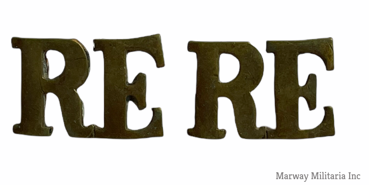WW1 BRITISH RE Royal Engineers SHOULDER TITLE BADGE Pair – Marway ...