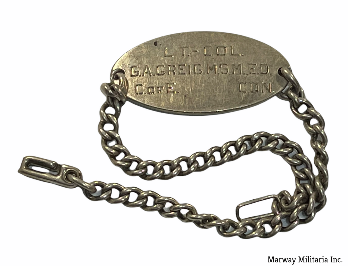 Sterling ID Tag to LT COL GA GREIG MSM ED – Marway Militaria Inc ...