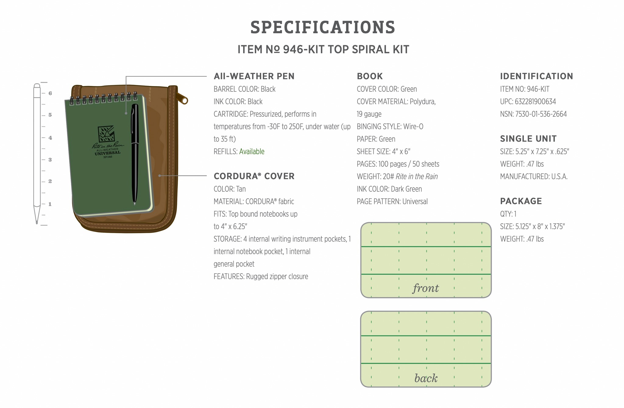 Rite in the Rain TOP SPIRAL KIT – Marway Militaria Inc & Winnipeg Army ...